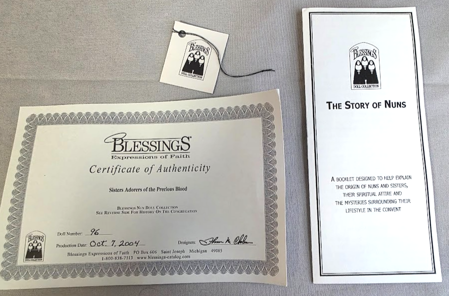 Blessing Nun Doll - Sisters Adorers of the Precious Blood (In Box) Hard ...