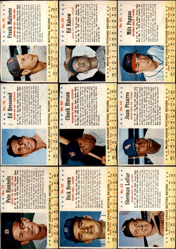 Lot of (50) 1963 Assorted Post Cereal Baseball Low Grade to VG *GMCARDS ...