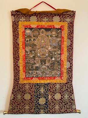 Tibet - Antique Thangka Thanka Old 24K Gold