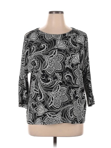 Ruby Rd. Women Black Long Sleeve Blouse XL | eBay