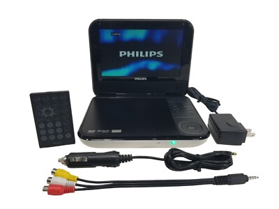 Philips PD700/37 7" White Portable DVD Player Car Widescreen Movies ...