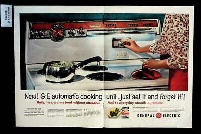 1955 GE General Electric Automatic Cooking Unit Calrod Vintage Print Ad ...