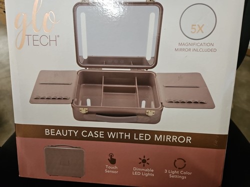 Glo Tech Beauty Case With LED Mirror - Pink - New Open box | eBay