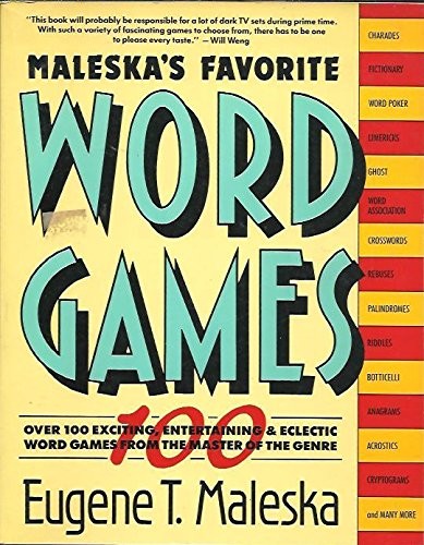 MALESKA'S FAVORITE WORD GAMES By Eugene T. Maleska *Excellent Condition ...