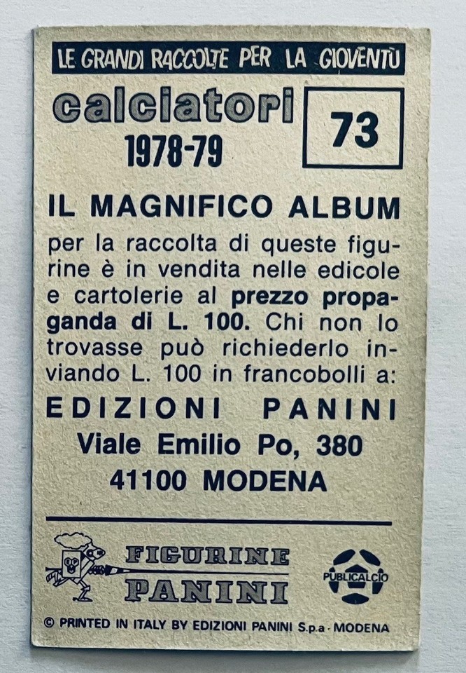 Calciatori Panini 1978-79 Scudetto CATANZARO n. 73 Ottimo con velina | eBay