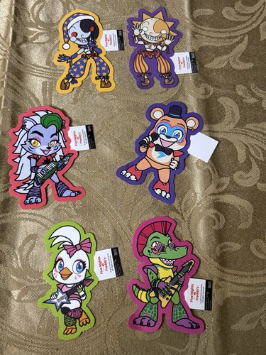 Bioworld FNAF Security Breach Vinyl Sticker Full Set Of 6 Glamrock ...