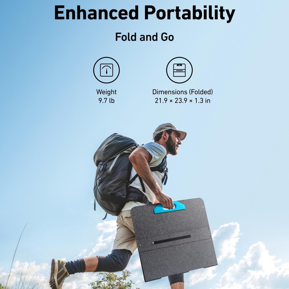 Anker 535 Solar Generator Portable Battery System + SOLIX PS100 100w ...