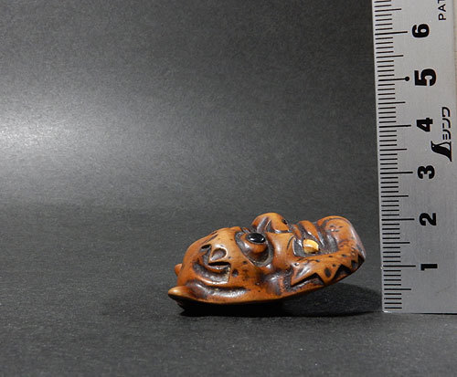 Japanese Netsuke Mask Oni Demon Edo Meiji Period Wood Y62 | eBay