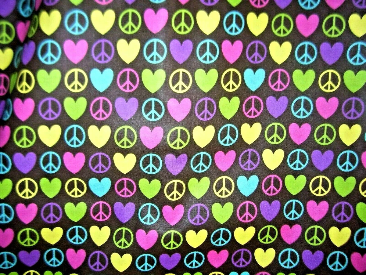 Colorful Peace Signs And Hearts