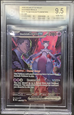 Team Rockets Mewtwo EX SIR Destined Rivals 231/182 - BGS 9.5 GEM MINT ...