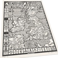 Gin Map Britain Ireland Fine Art Prints | Offer of the day