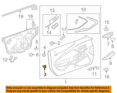 GM OEM 16-24 Acadia Front Door Interior Trim-Door Trim Panel Retainer ...