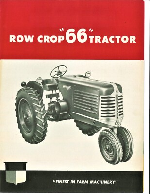 Oliver Row Crop "66" Tractor Pamphlet Flyer Sales Brochure Gas Wide ...