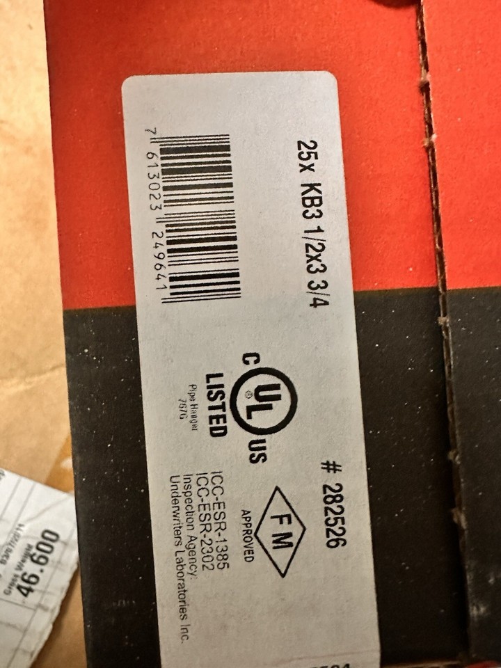 HILTI KWIK Bolt 3 Expansion Anchor - (25 Count) - KB3 - 1/2" X 3-3/4 ...