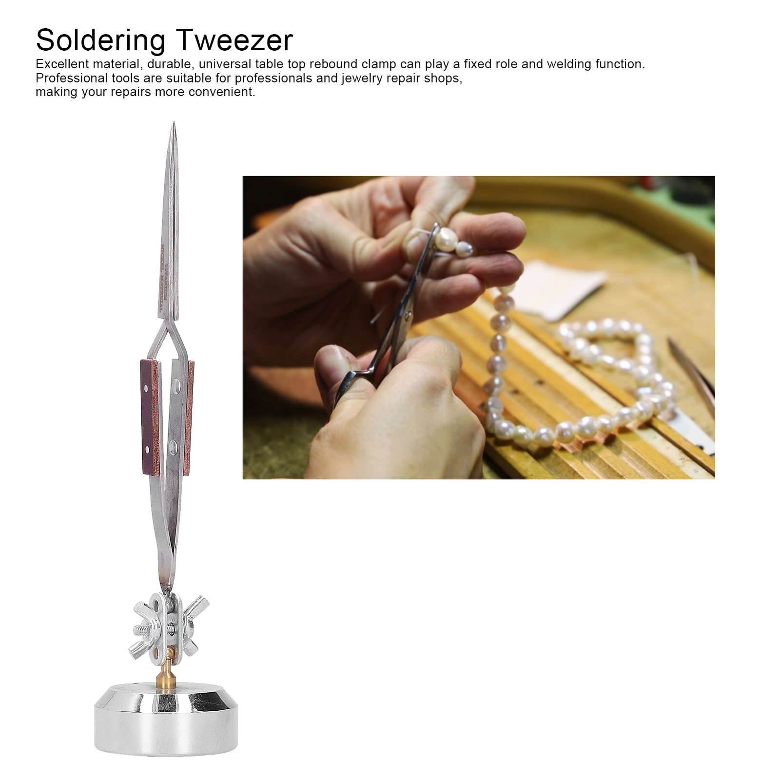 Metal Third Hand Base With Tweezers Rebound Soldering Clamp Hardware ...