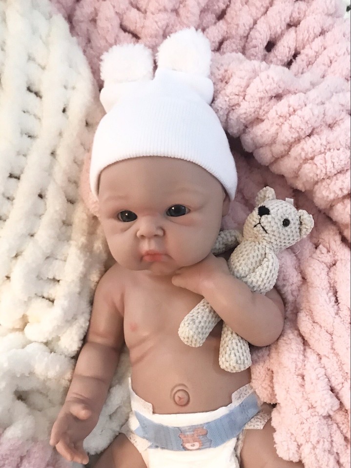 19” Full Silicone Reborn Baby Girl 7 lbs Newborn Doll Soft Floppy ...