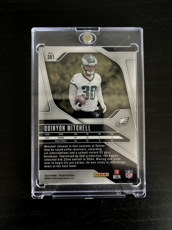 2024 Panini Prizm Quinton Mitchell Rookie Base Prizm #381 Eagles NFL RC ...