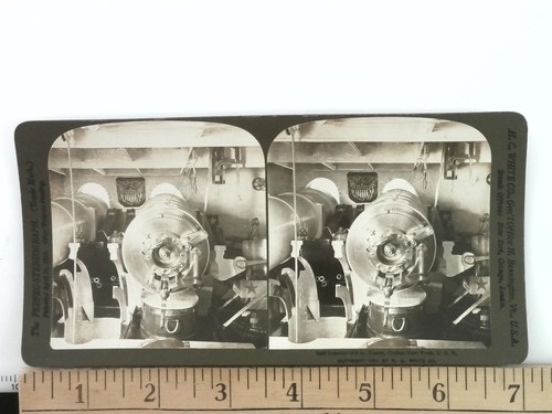 Antique Stereoview Interior 8-Inch Turret Cruiser New York US Navy 1901 ...