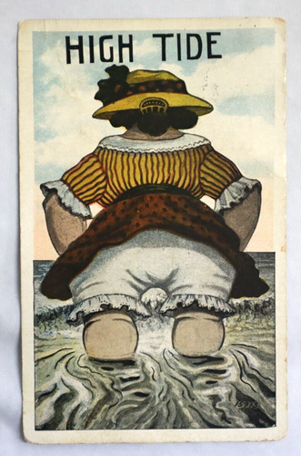 High Tide Funny Postcard Vtg 1931 Atlantic City Posted Woman Bloomers ...