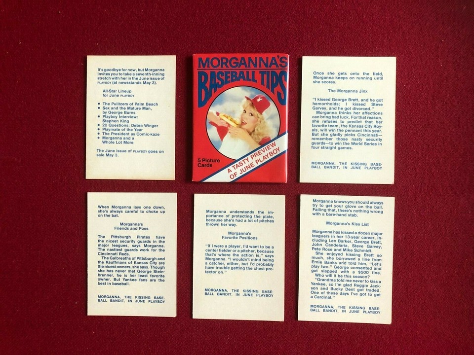 1983, MORGANNA, "PLAYBOY" BASEBALL TIPS (5) Card Set (Scarce / Vintage ...