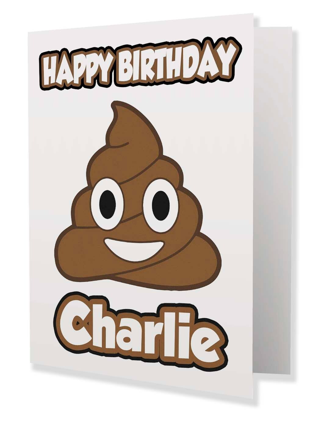 Personalised Emoji Poop / Poo Themed Birthday Card - Daughter Son Girls ...