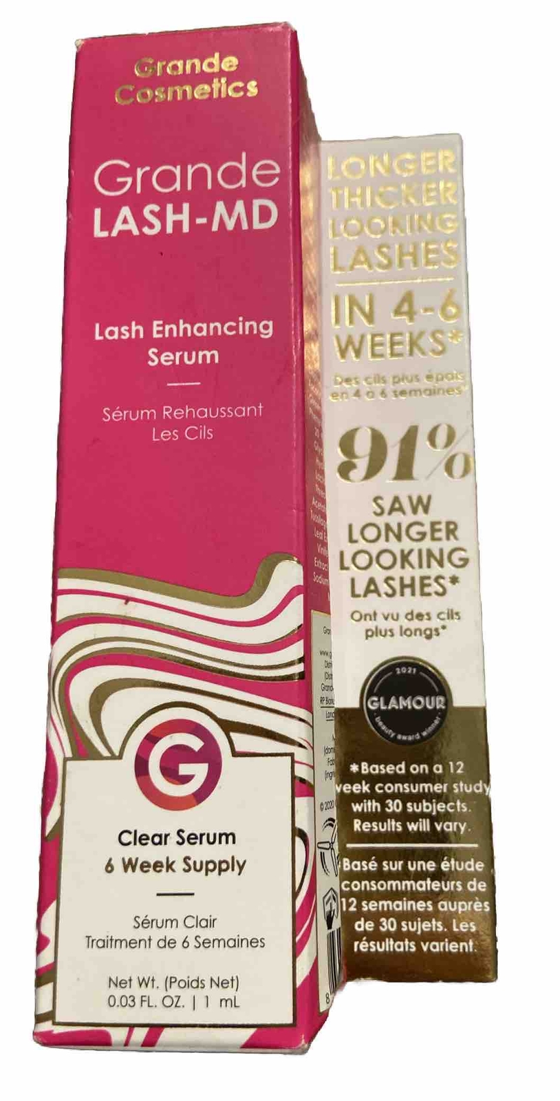 Grande Cosmetics Travel Size GrandeLASH-MD Lash Enhancing Serum, 0.03 ...