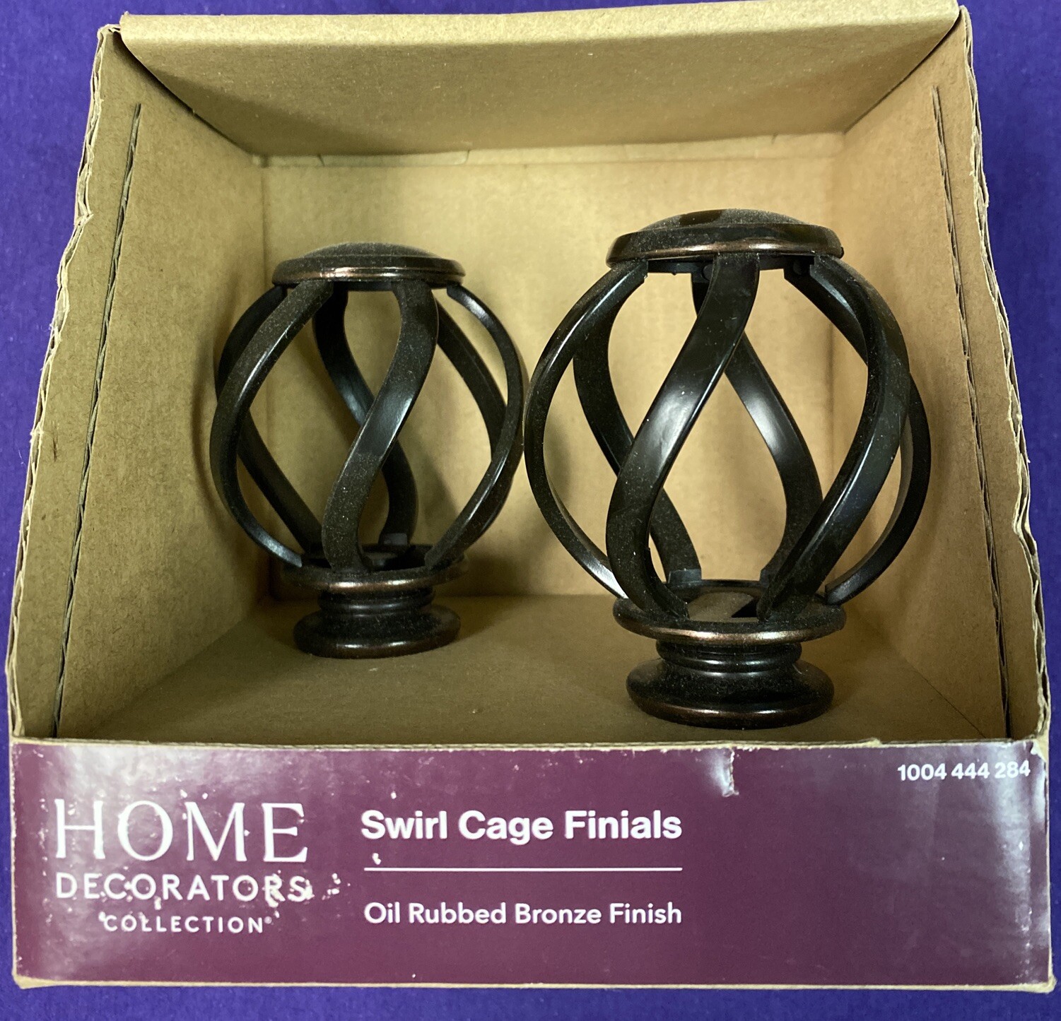 Home Decorators Swirl Cage Finials 2 Pack Oil Rubbed Bronze Finish | eBay