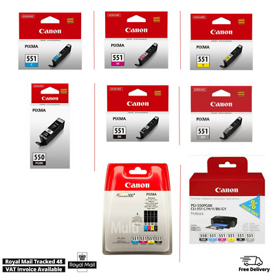 Genuine Canon PGI550 CLI551 Ink Cartridges for Pixma MG7150 MG6300 ...