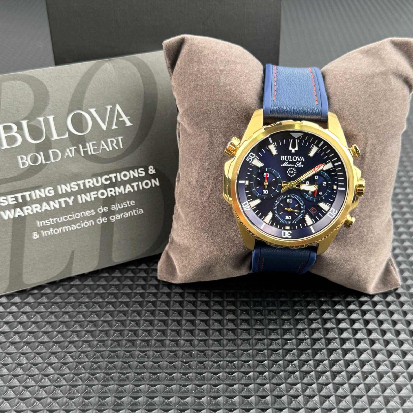 Bulova - Marine Star Quartz Men's Chronograph Calenbdar Blue Watch (97B168)