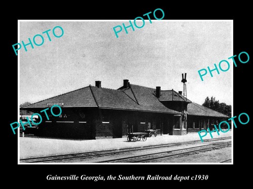 OLD LARGE HISTORIC PHOTO OF GAINESVILLE GEORGIA THE RAILROAD DEPOT ...