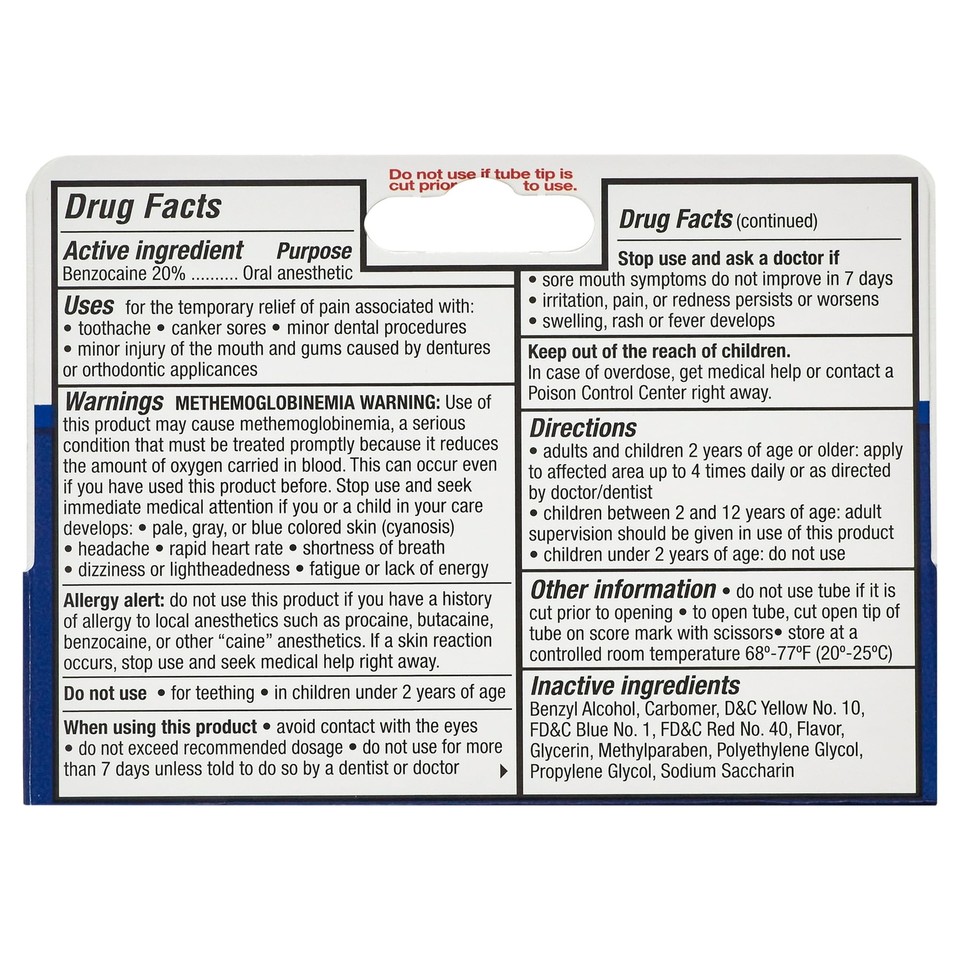 Equate Maximum Strength Benzocaine Orasol Oral Anesthetic Gel, 0.33 oz ...