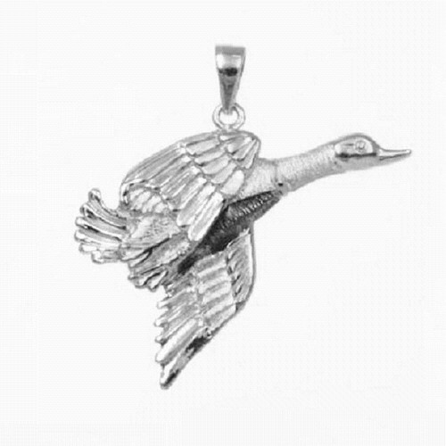 Sterling Silver Swan Bird Pendant, Made in USA, Italian Box Chain | eBay