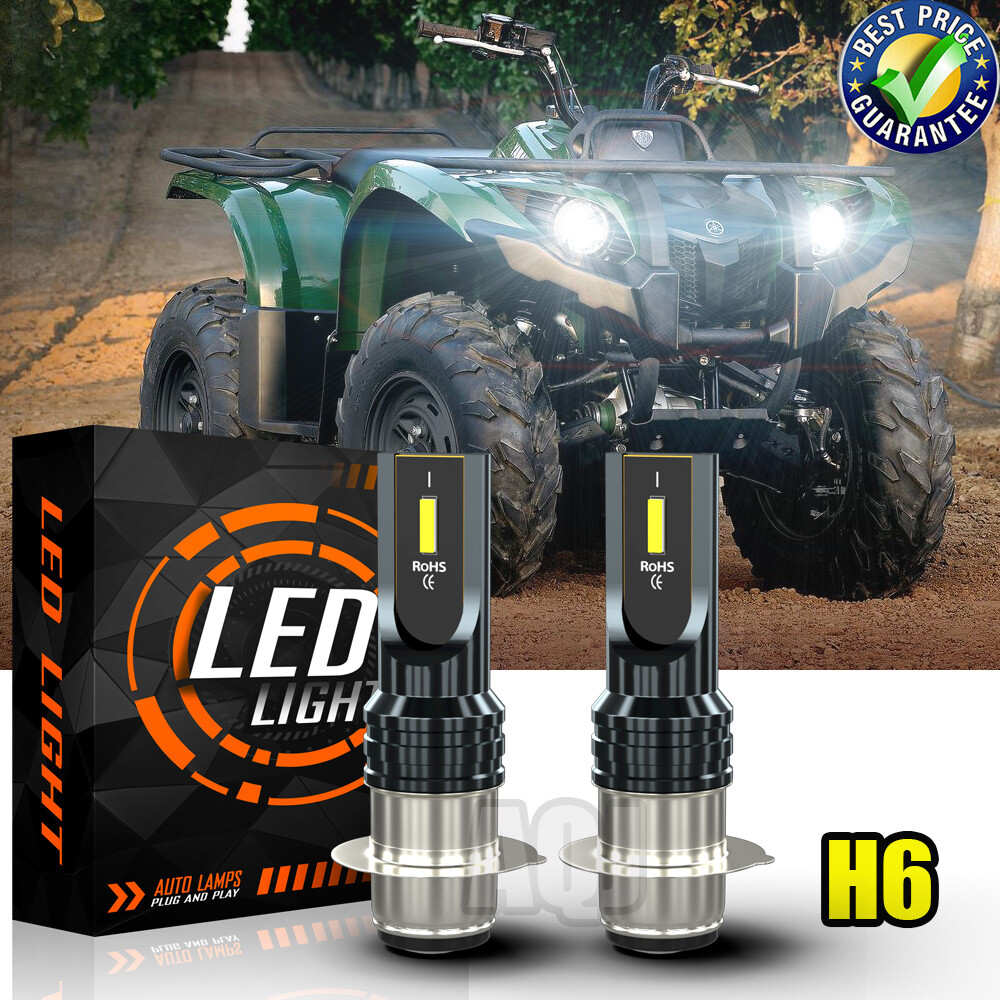 For Yamaha Rhino 450 660 700 Super White 100w H6M LED Headlight Bulbs ...