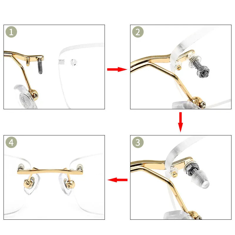 1Pcs Rimless Eyewear Nose Bridge Replacement Anti Slip Glasses ...