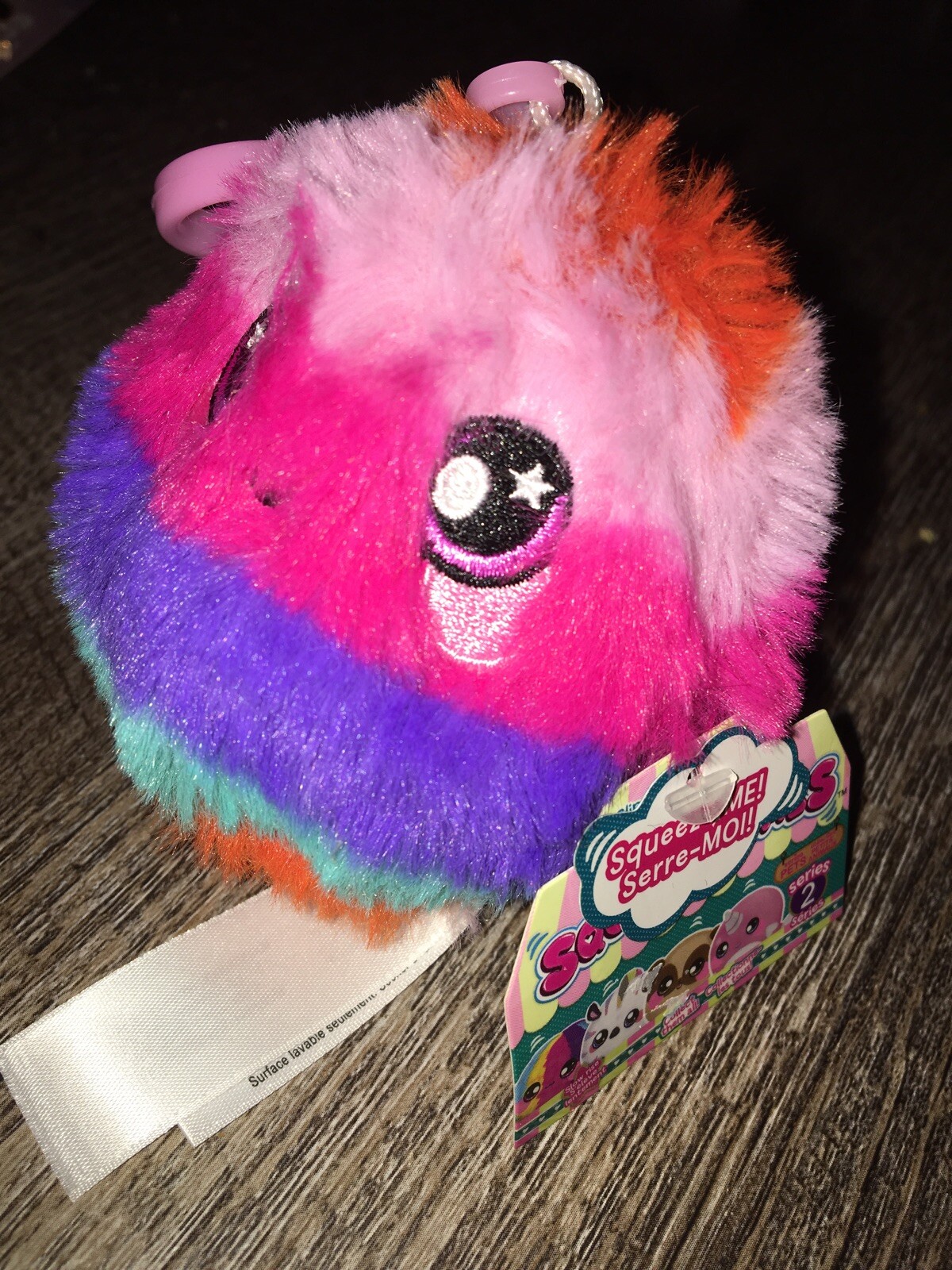 Squishamals Squeezamals Pink Scented Plush Rainbow Clip 3" Series 2 ...