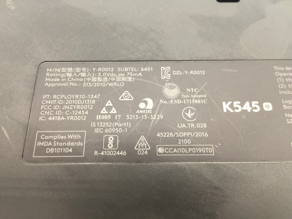 Logitech Logi K545 Wireless Keyboard WITH RECIEVER FREE S/H | eBay