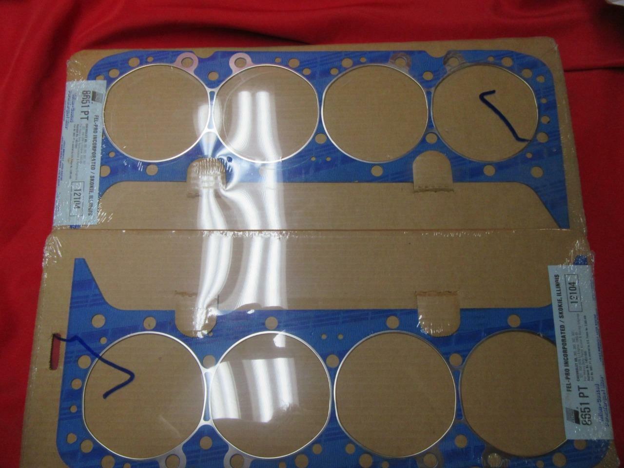 NIB, Fel-Pro Teflon-coated PermaTorque/Blue Head Gasket Pair # 8651/ ...
