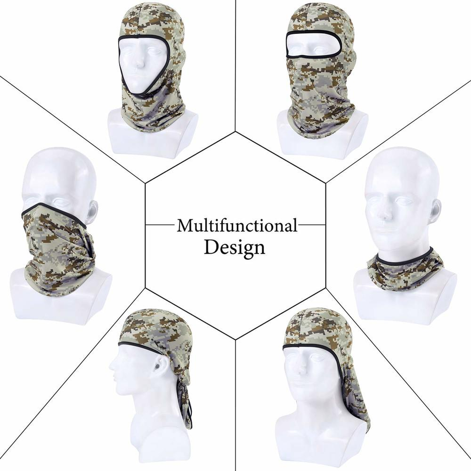 Tactical Camo Balaclava Full Face Mask UV Protection Hood Mask for Men ...