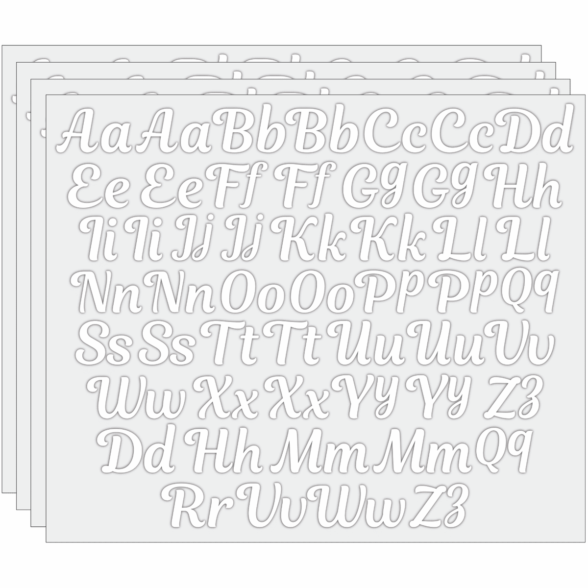 Cute Cursive Fonts Alphabet Alphabet Words Set. Hand Drawing Script