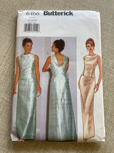 Butterick SEWING PATTERN 6466 Mother of the Bride MAXI DRESS Size 12-16 ...