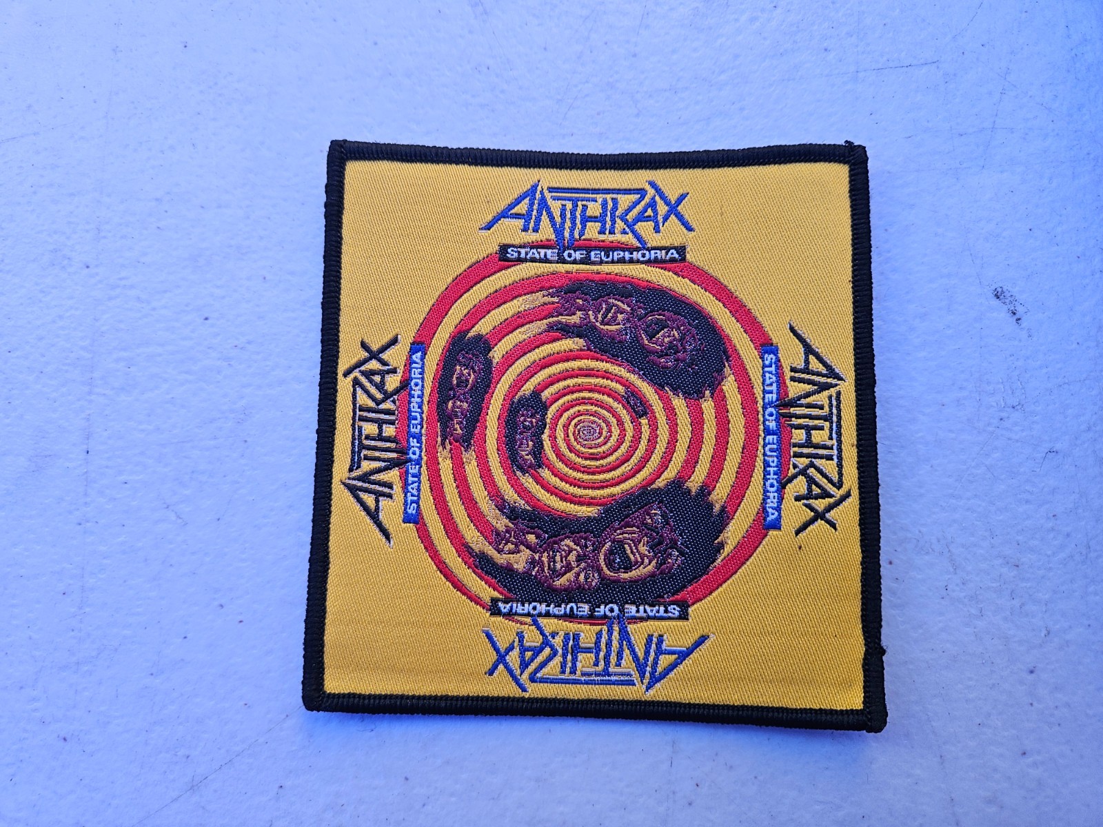 ANTHRAX, STATE OF EUPHORIA, SEW ON BLACK BORDER WOVEN PATCH | eBay