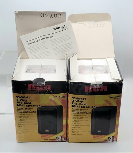RCA 15 WATT Black 2-Way Die-Cast Mini Stereo Speaker PRO-X33AV 40-5000 ...