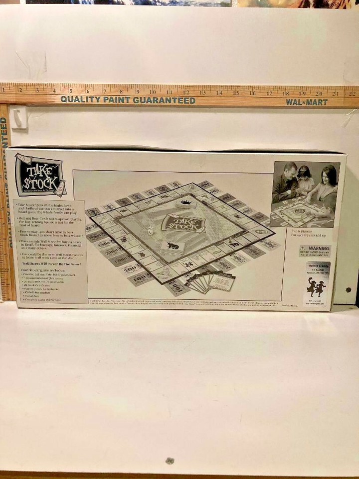 2000 TAKE STOCK BOARD GAME by HART TOYS - has tape on box but it is new ...