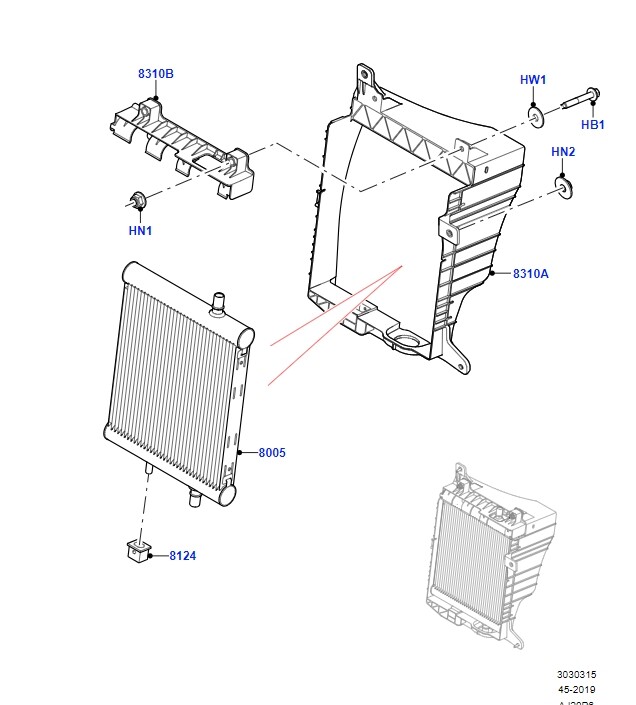 For Land Rover 2020 New Defender 2.0 3.0 AUXILIARY RADIATOR LR128288 ...