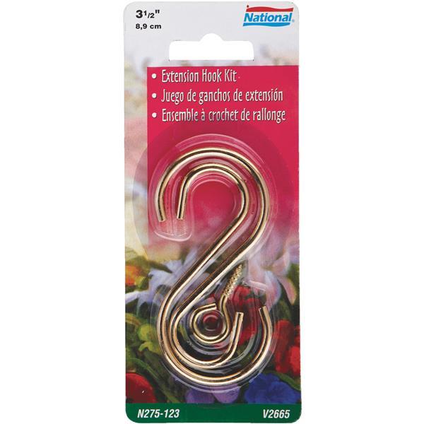 (5)-Steel Brass Finish Hanging Plant Basket Wire Extension Hook 2/Pk ...