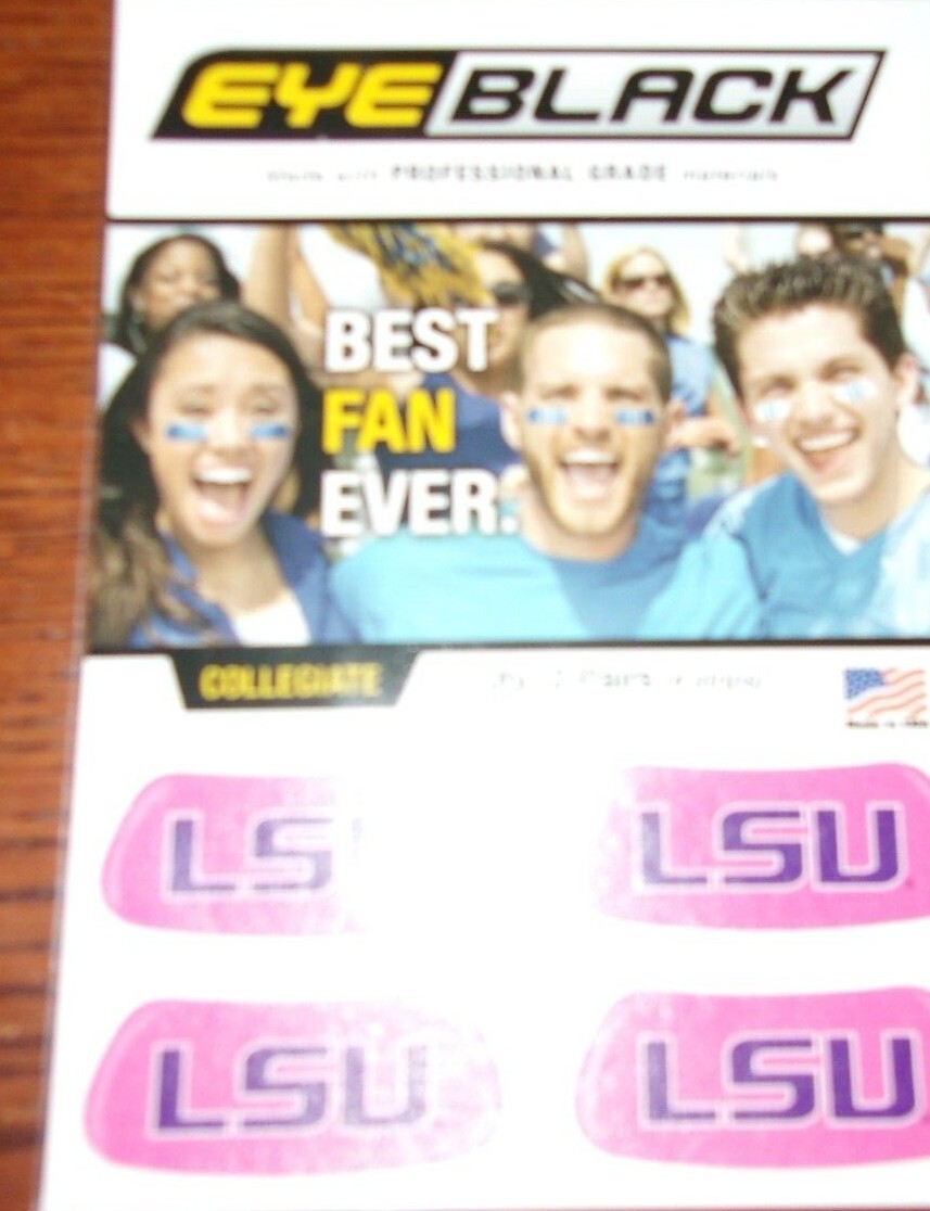 EyeBlack LSU Eye Blacks Face Stickers 2 Pairs College Tigers Football ...