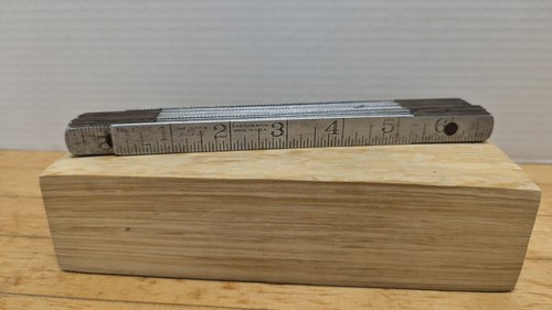 Vintage Lufkin 6' Rule Co No 1206 Aluminum Folding Ruler with Brass ...