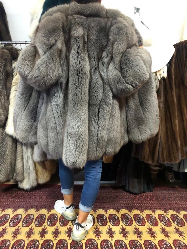 Blue Fox Jacket Fur Fox Fur Coat FOX Fur Coat Volpe Fur | eBay