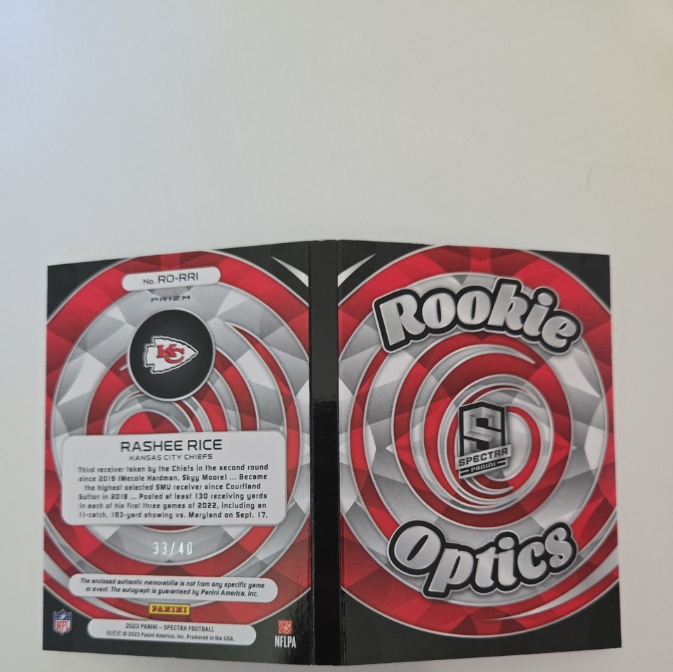 2023 Spectra Football FOTL Rashee Rice Rookie Optics Booklet /40 🔥 🔥 | eBay