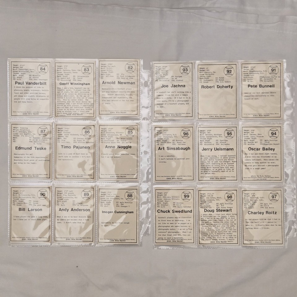 Mike Mandel Photographer Trading Cards complete set of 134 + checklist ...